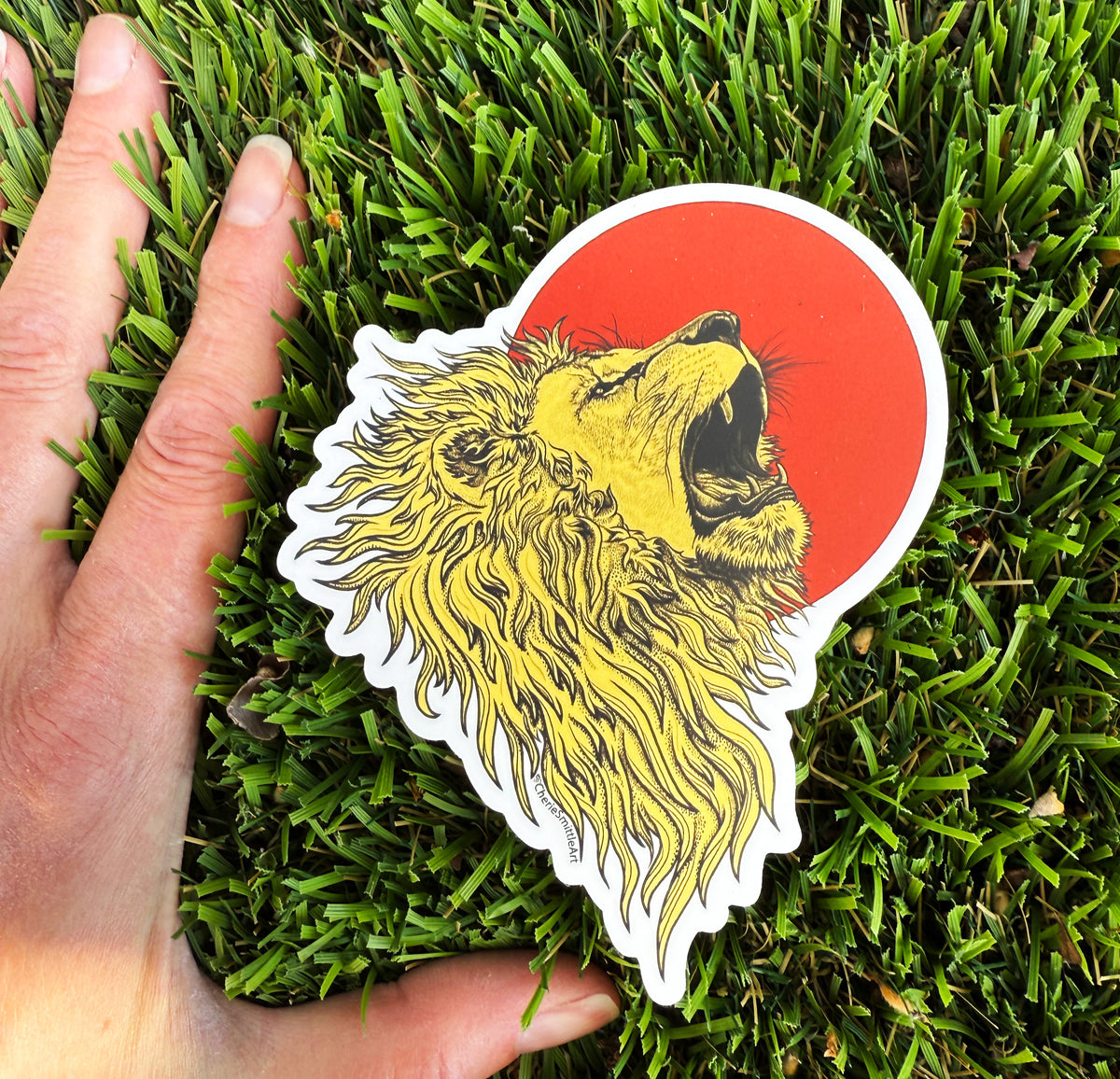 Lionheart Sticker, Lion Roaring Sticker – CherieSmittleArt